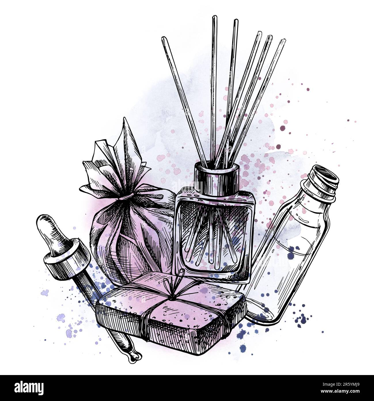 Aroma diffuser, bath bomb, handmade soap, serum with dropper. Hand ...