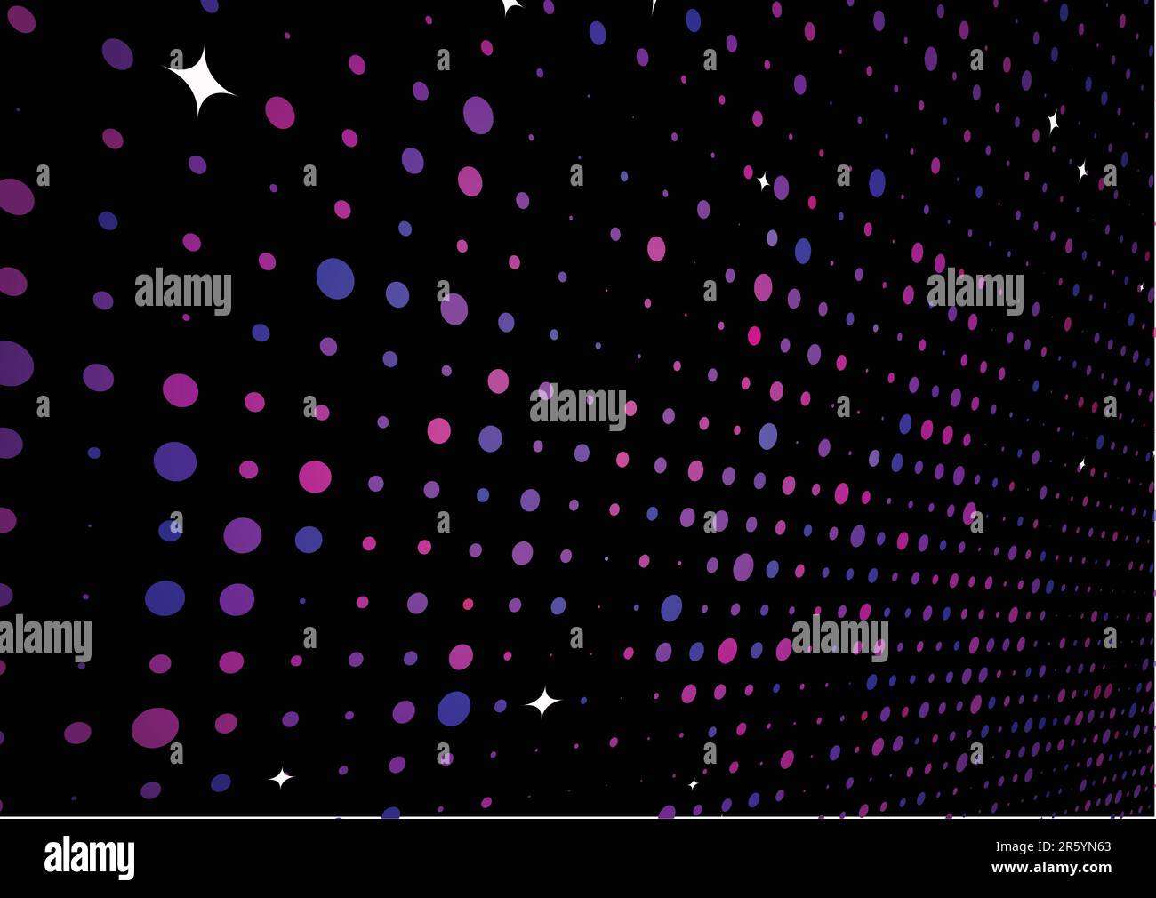 Vector illustration of disco lights dots pattern on black background ...
