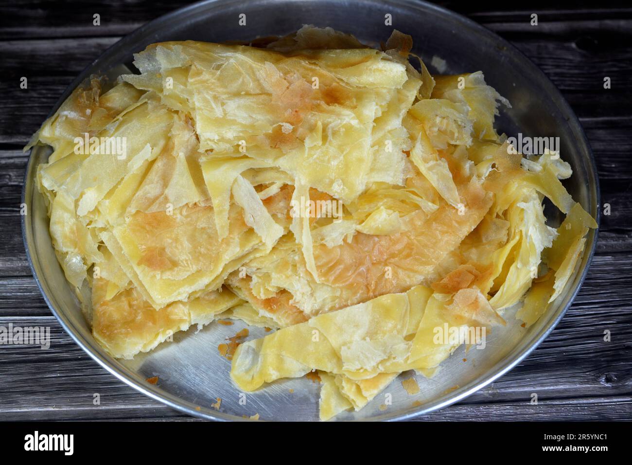 Egyptian Feteer meshaltet, layers upon layers of pastry dough with ...