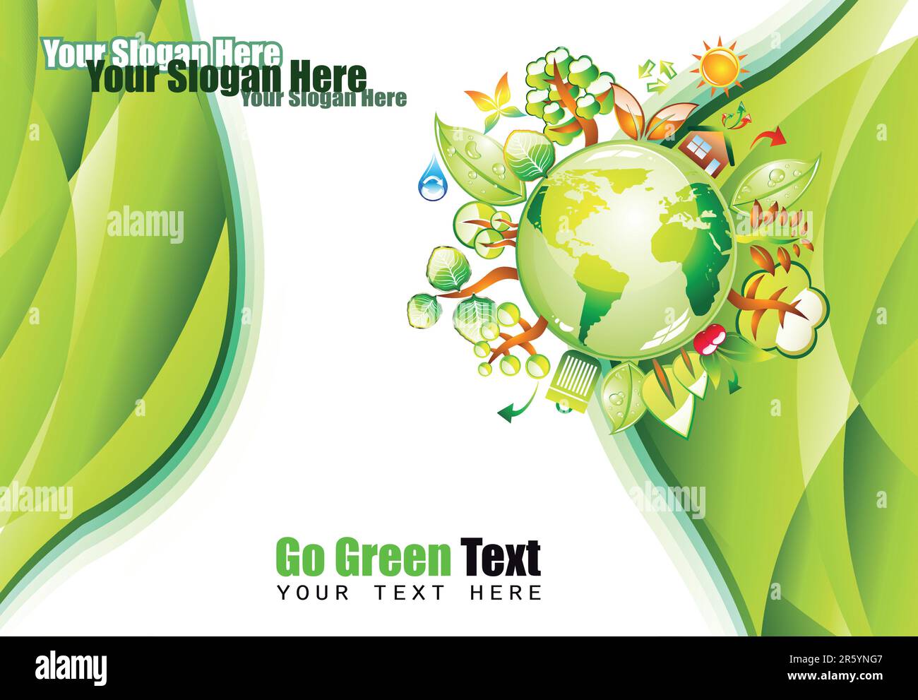 Ecology Green Environmen Background with Eco Earth Illustration Stock ...