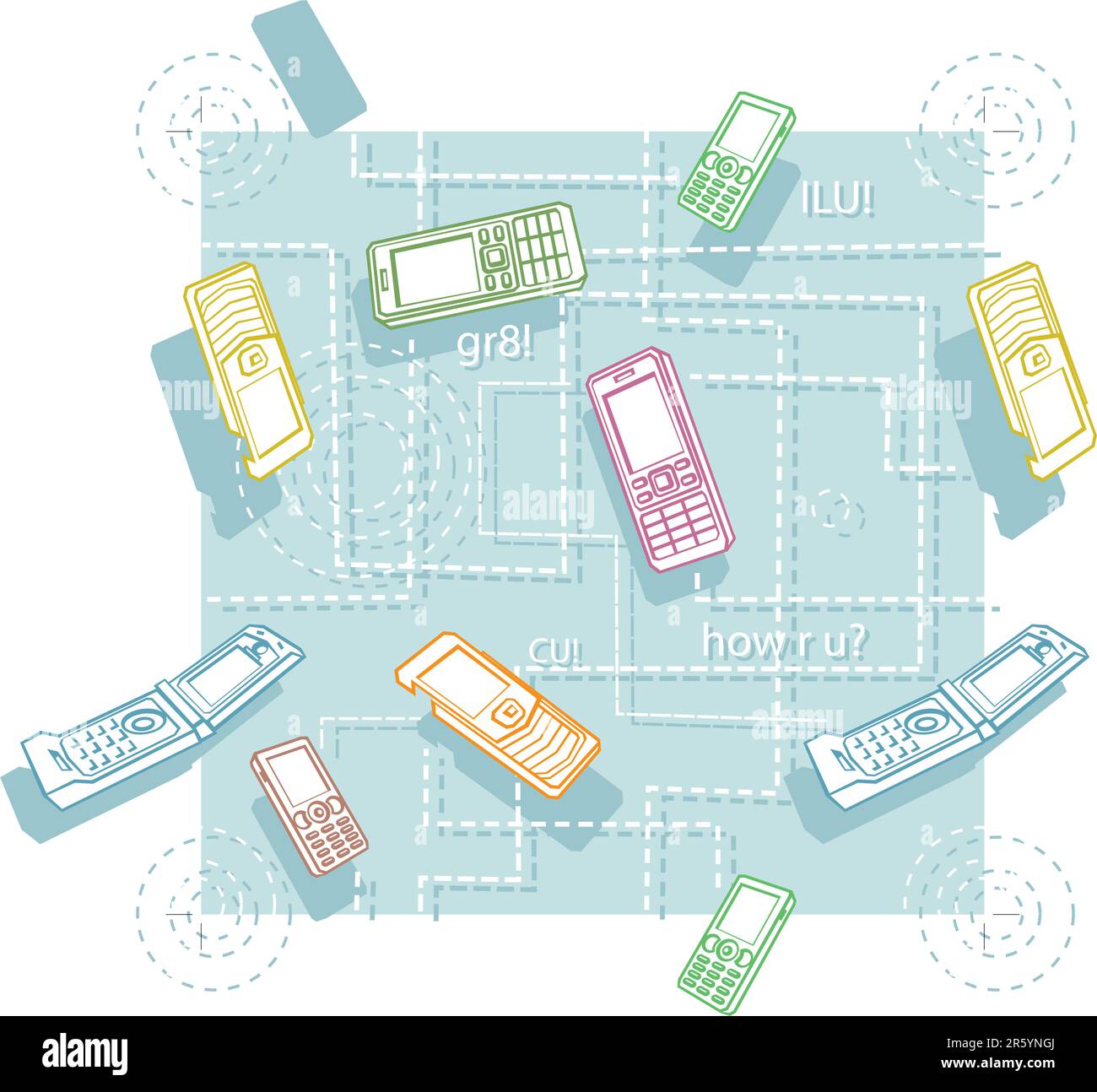 Mobile Phones Seamless Texture Cartoon Style. Ai Eps8 Stock Vector ...