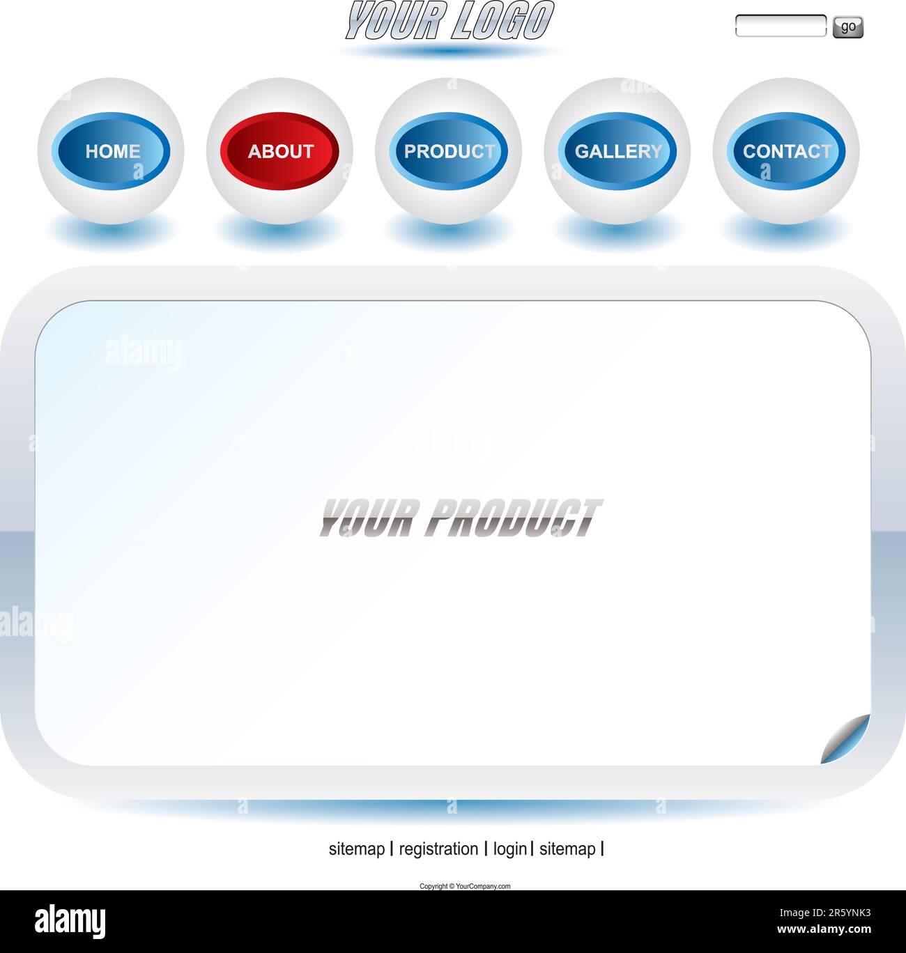 Website white template Stock Vector Image & Art - Alamy