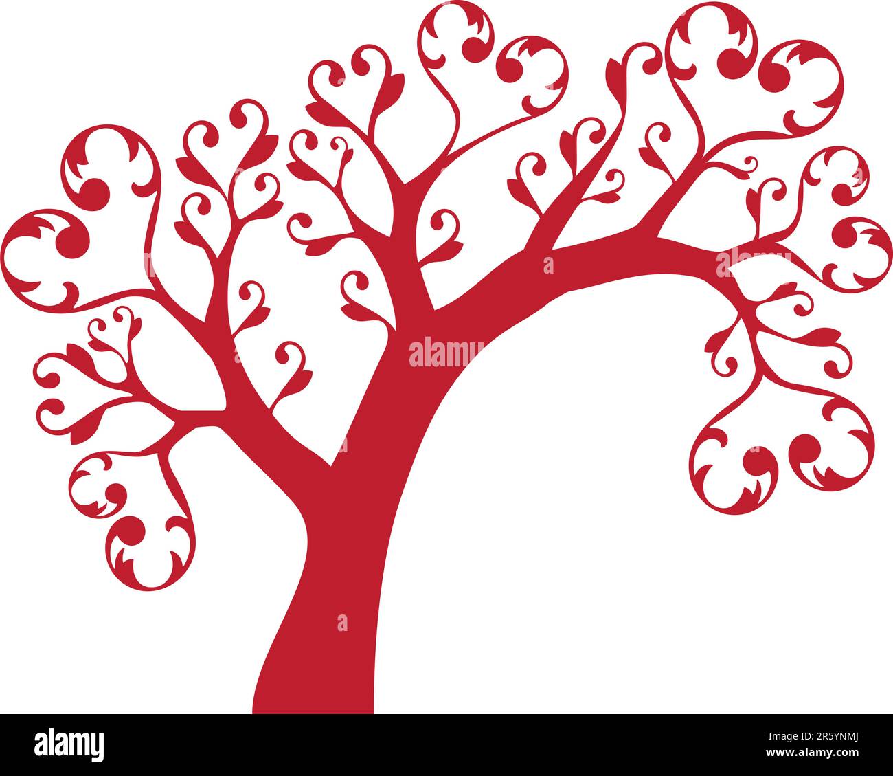 ornamental tree with heart swirls Stock Vector Image & Art - Alamy
