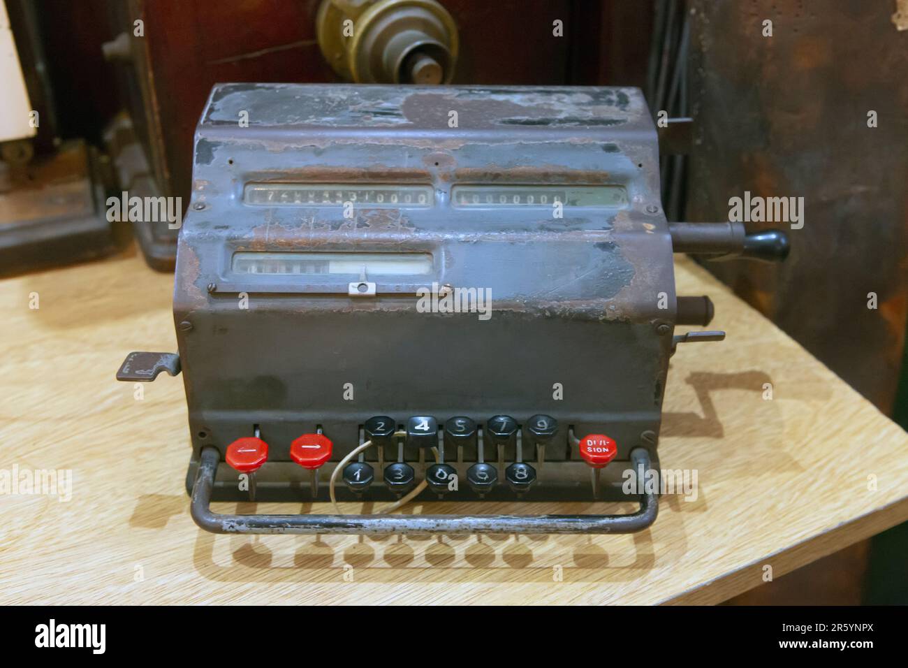 photograph of old mechanical calculator Stock Photo - Alamy