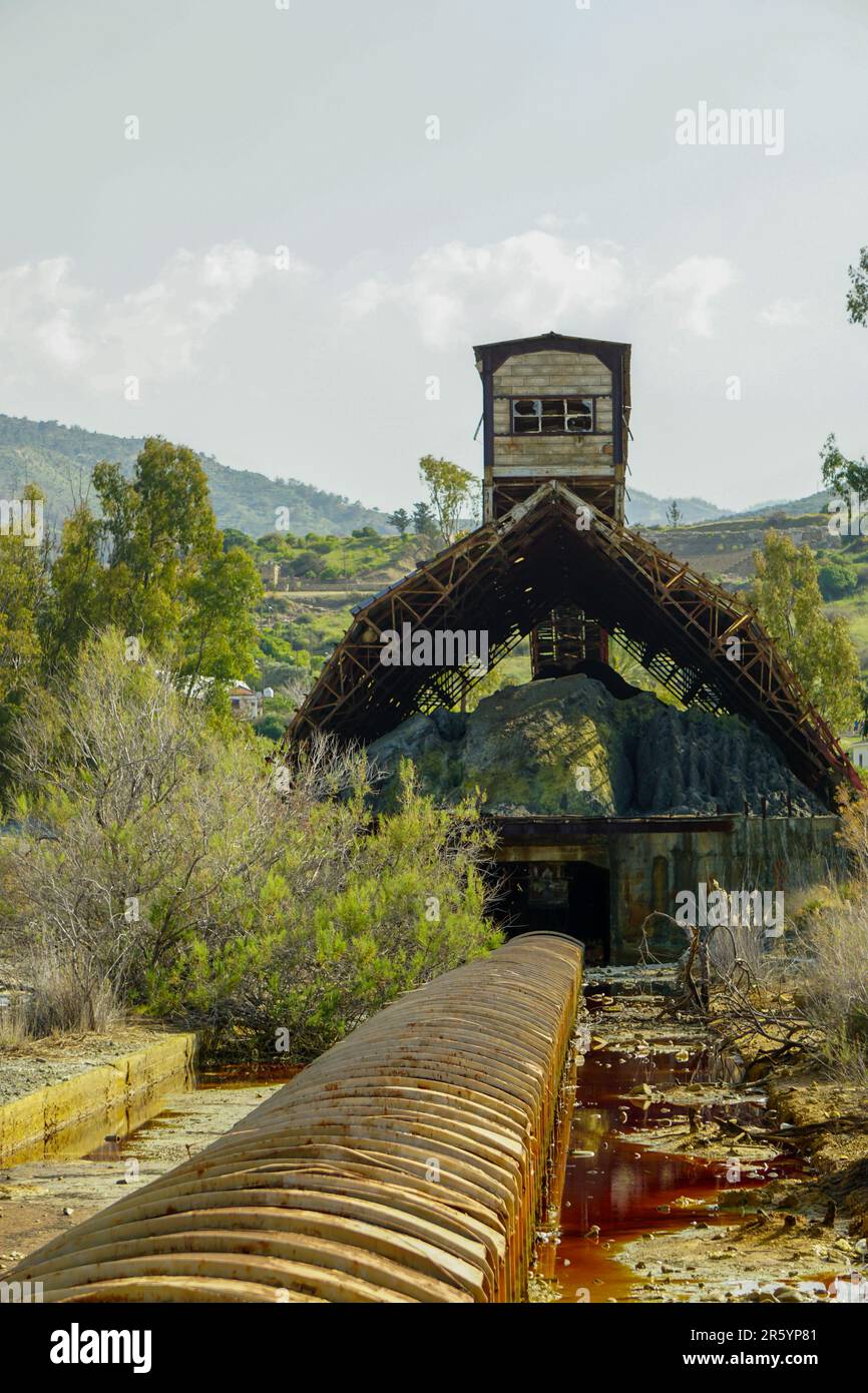 3 April 2023 Nicosia Cyprus. Ancient Copper mine and harbour in Nicosia ...