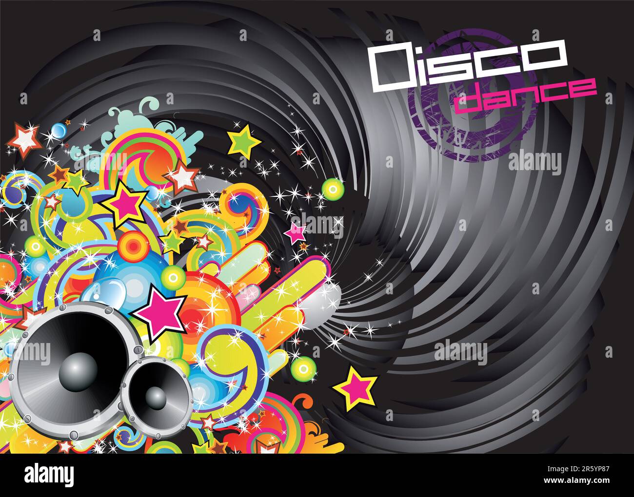 Disco Dance Colorful Background for Music Event Flyers Stock Vector ...