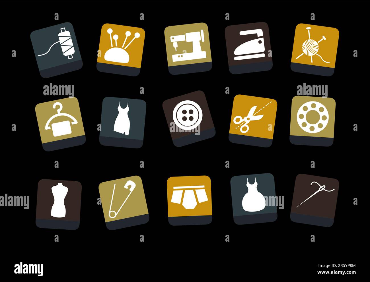 Vector icons pack - Yellow-Brown-Blue Series, taylor collection Stock ...