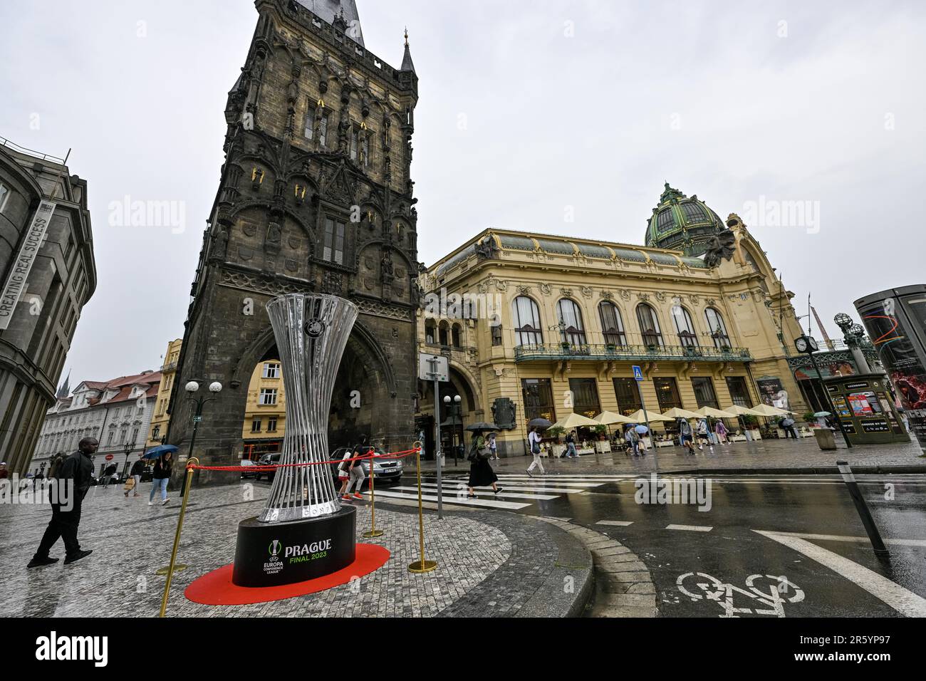 Replica of the European Conference League trophy on the ocassion of the ...