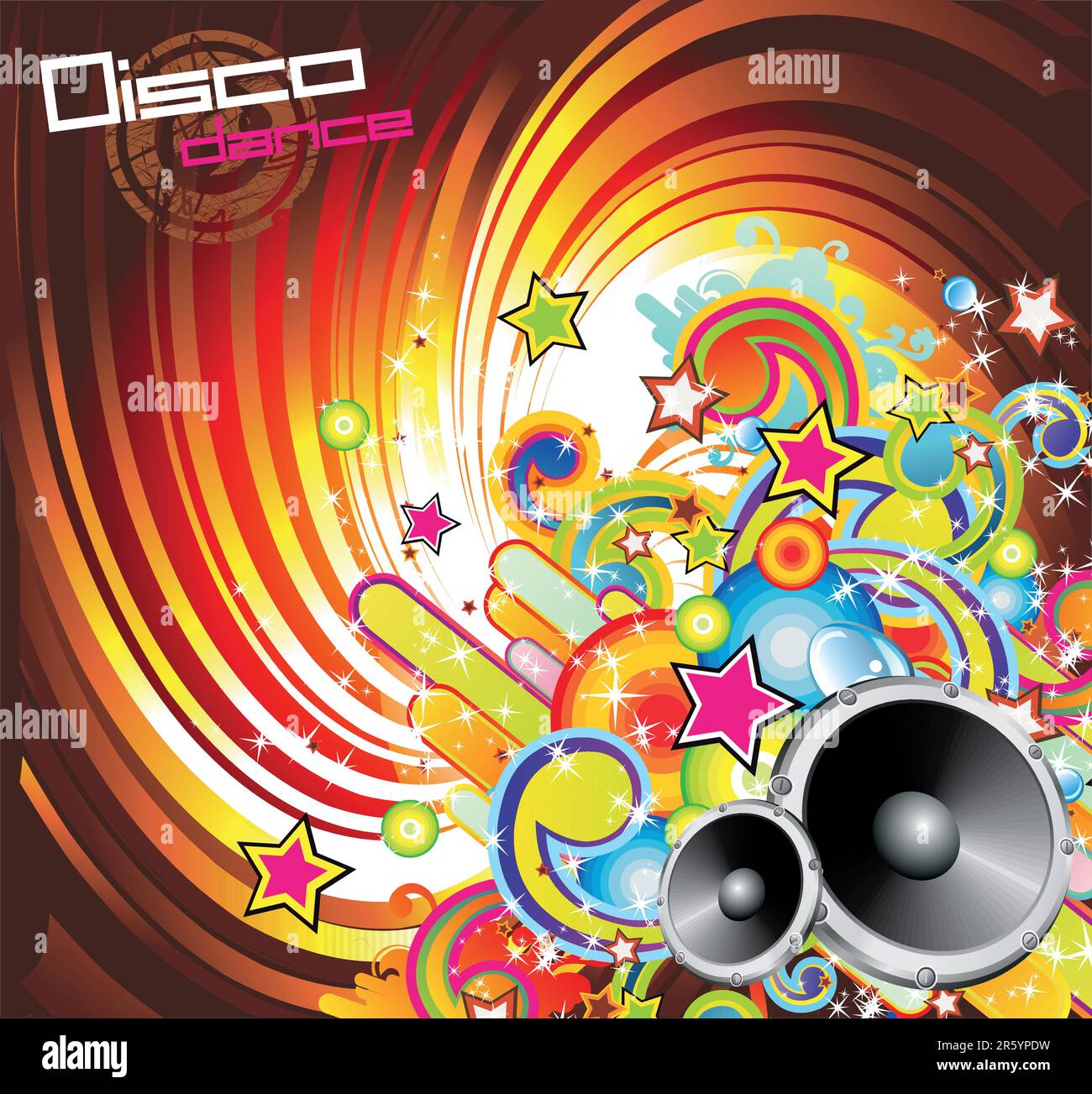 Disco Dance Colorful Background for Music Event Flyers Stock Vector ...