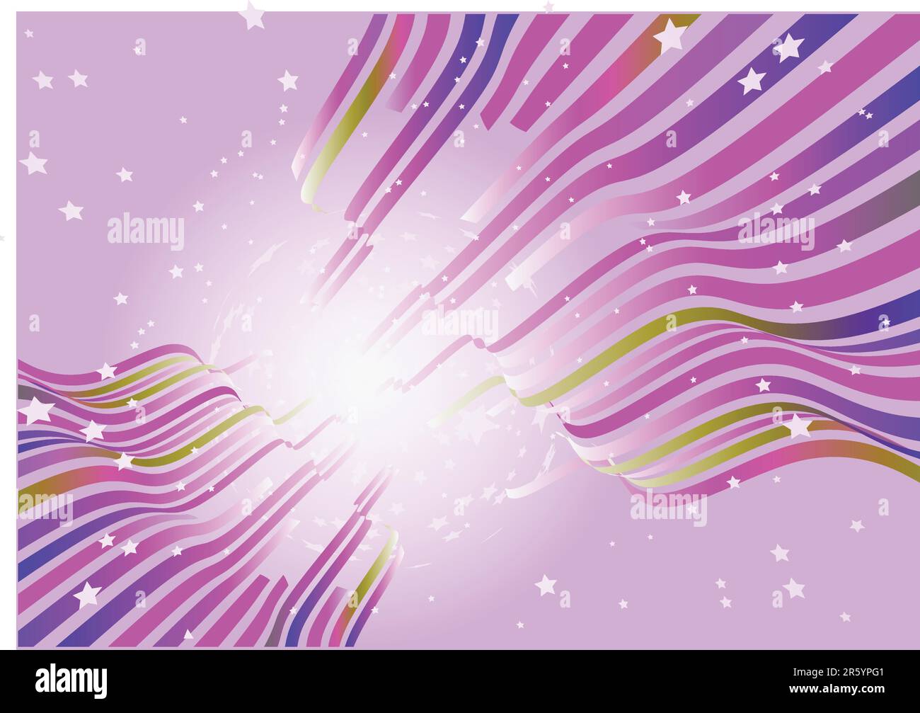 Vector illustration of wavy curved lines on pink background with burst ...