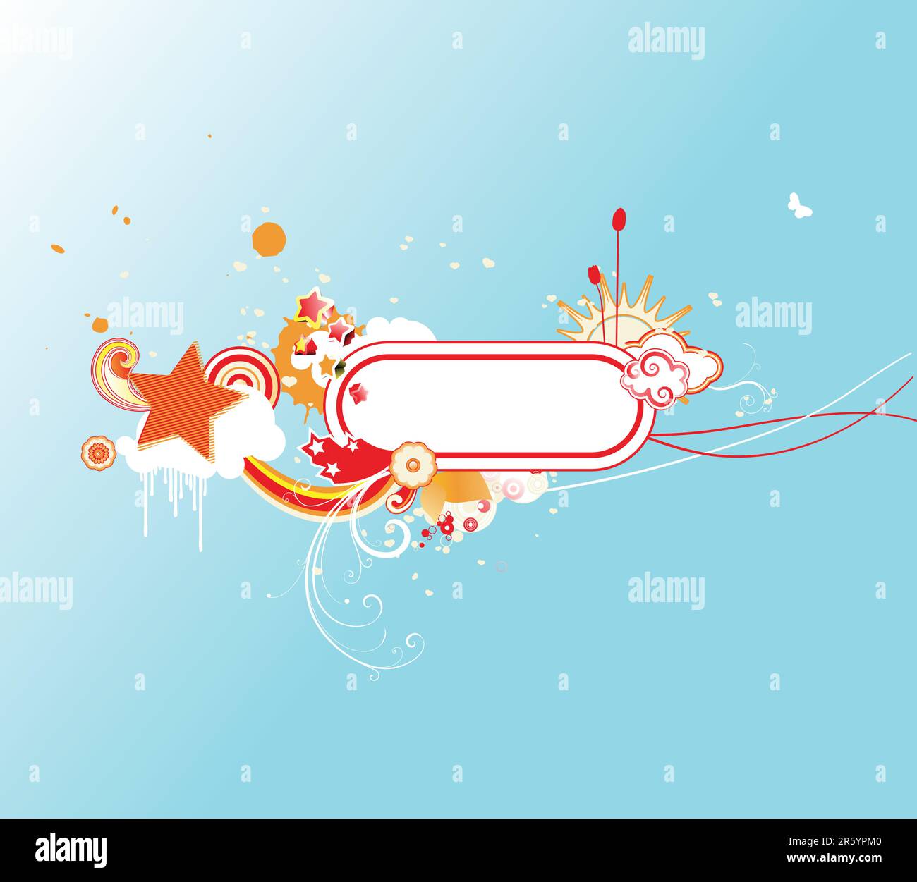 Vector illustration of retro styled design frame made of floral ...