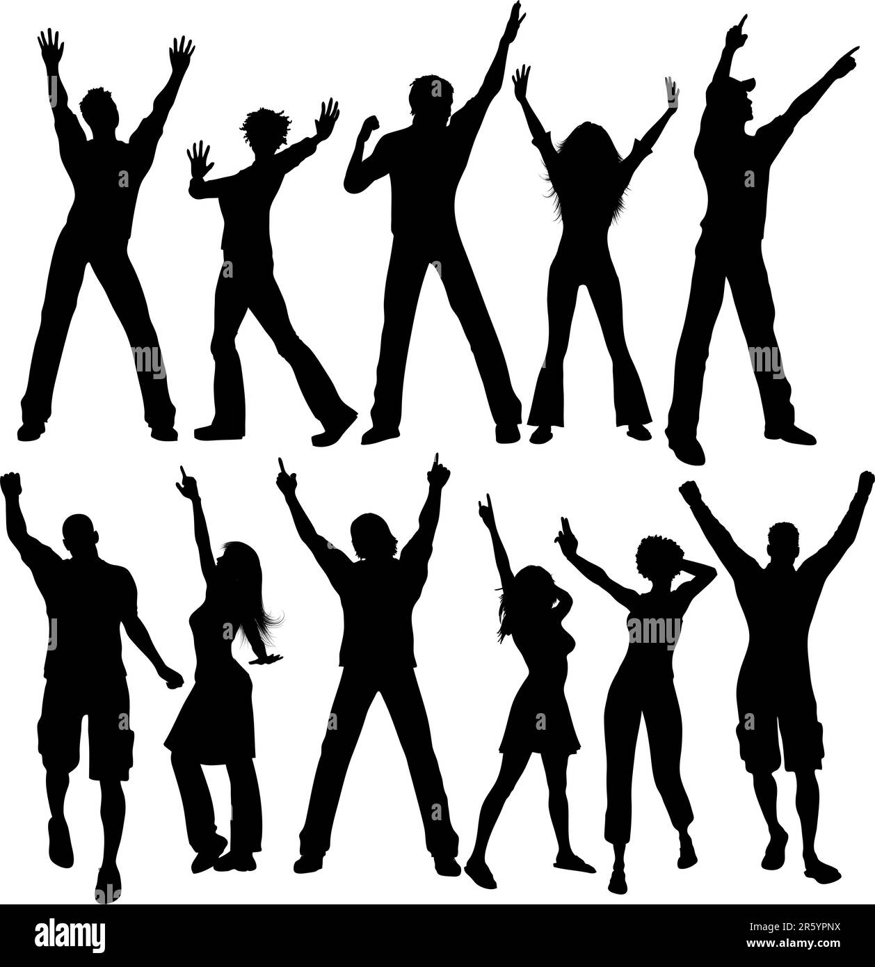 Disco dance silhouettes Cut Out Stock Images & Pictures - Alamy