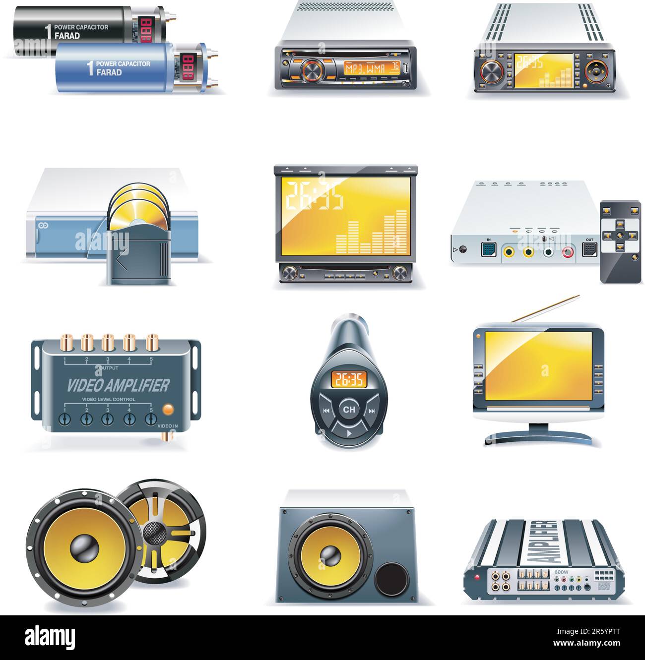 Car stereo screen Stock Vector Images - Alamy