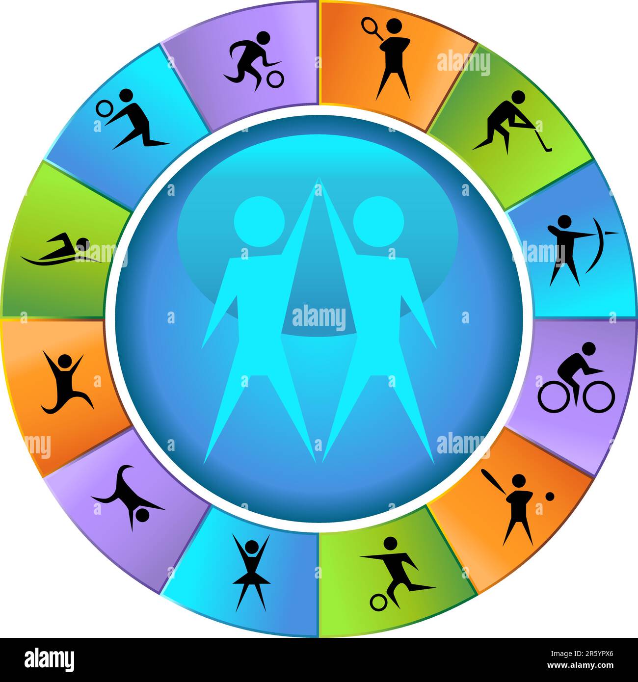 Set of sports related buttons in a wheel style Stock Vector Image & Art ...