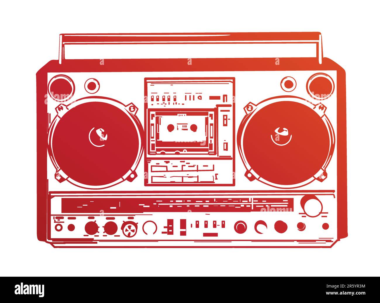 Vector illustration vintage boombox hi-res stock photography and images ...