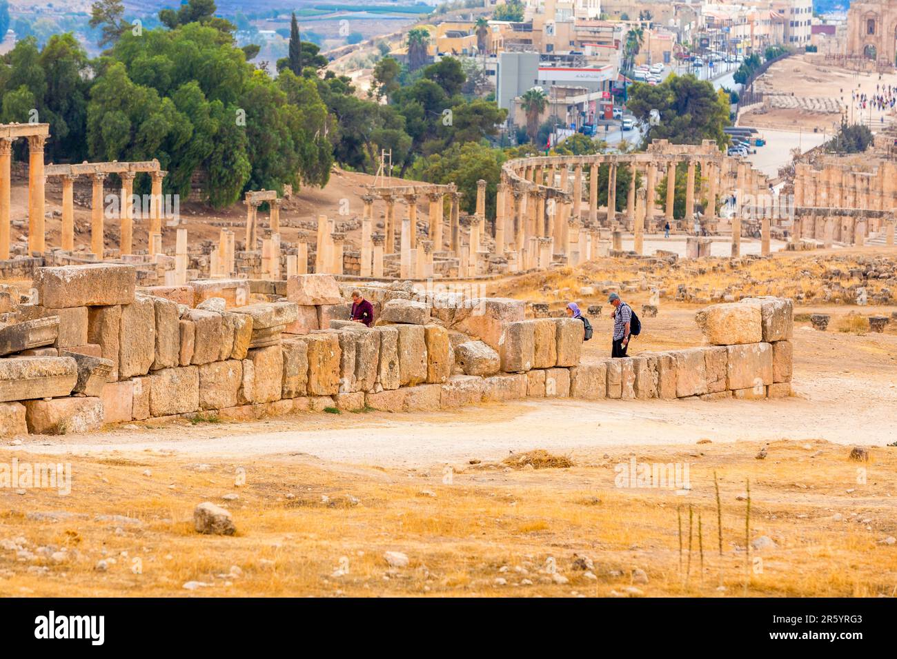 Jerash, Jordan - November 7, 2022: People visiting ancient Roman ...