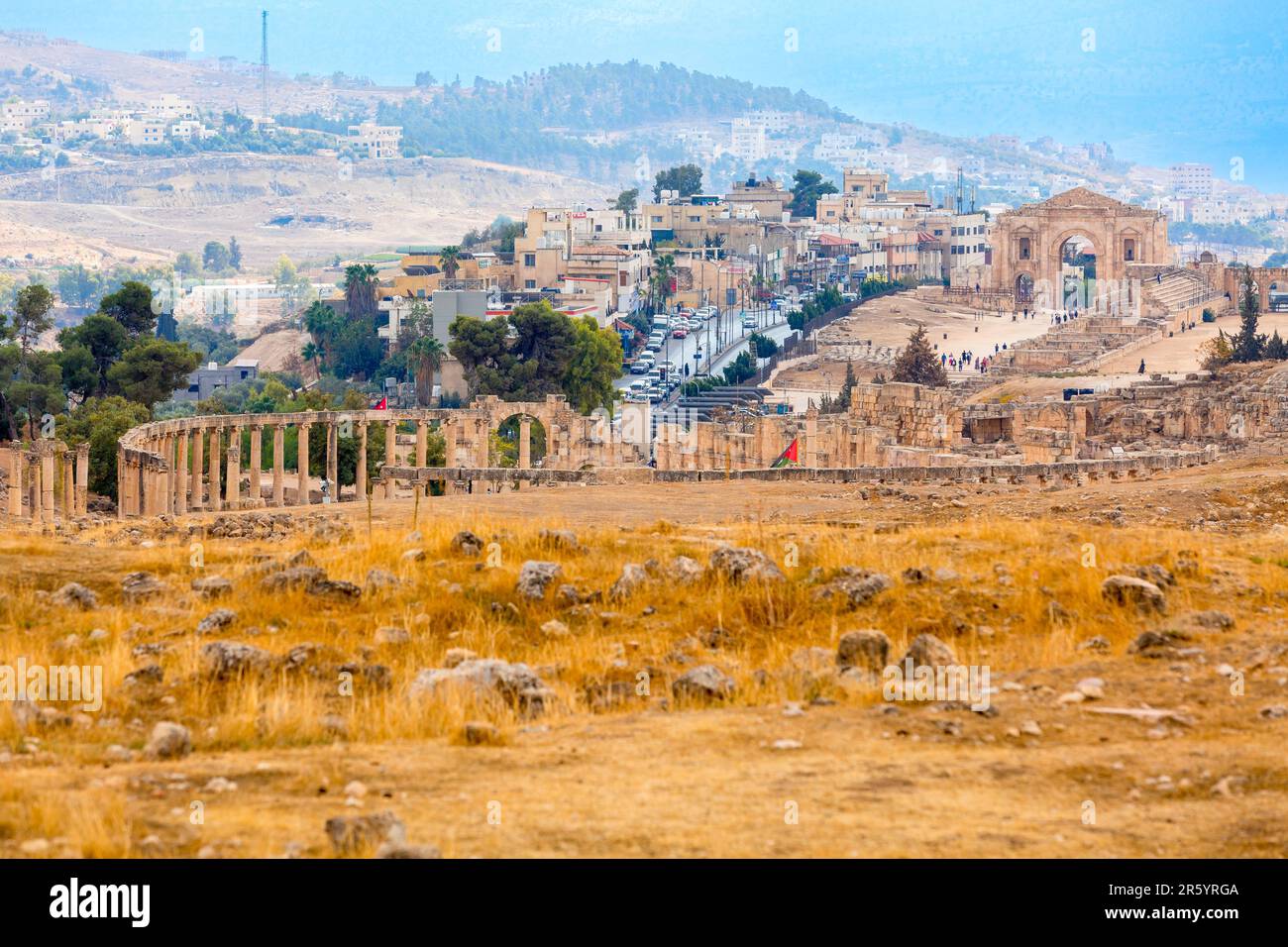 Jerash, Jordan - November 7, 2022: People visiting ancient Roman ...