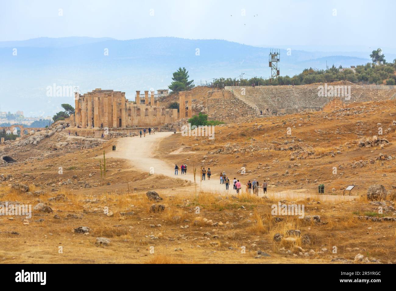 Jerash, Jordan - November 7, 2022: People visiting Temple of Zeus and ...