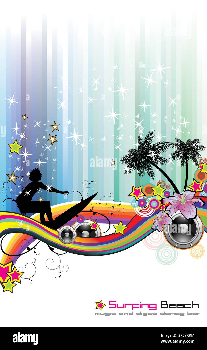 Dance and Music tropical Event Background for Disco Flyers Stock Vector ...