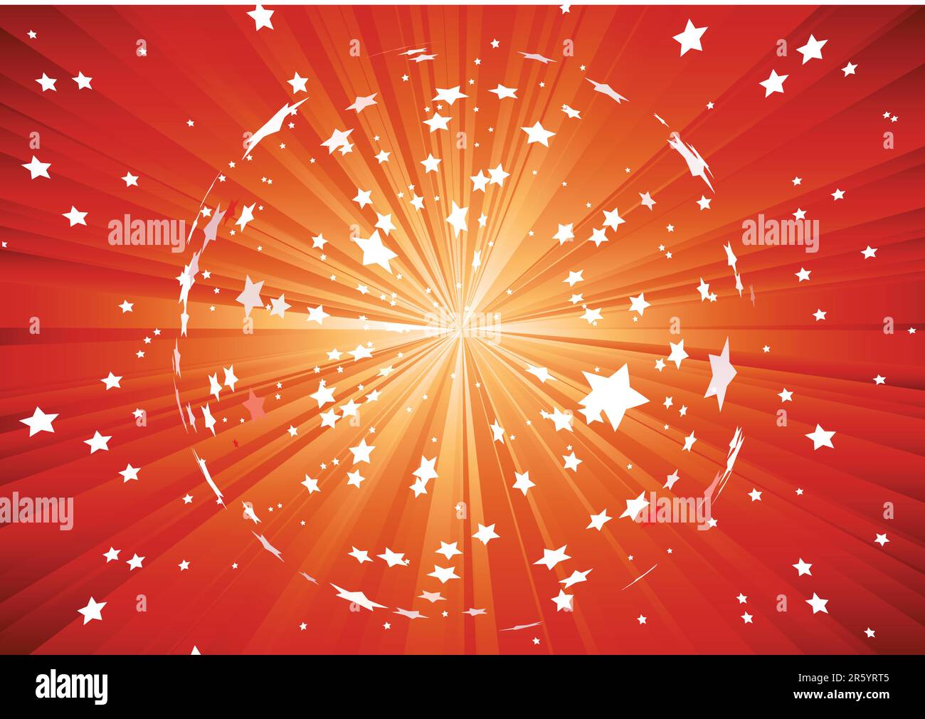 Vector illustration of red background with light rays and burst of ...