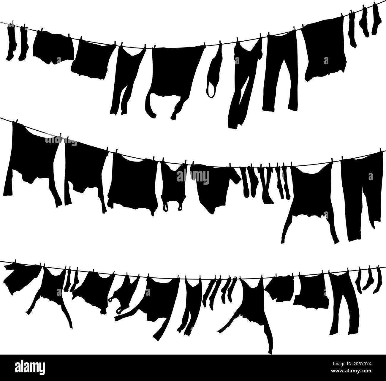 Clothes drying Stock Vector Images - Alamy