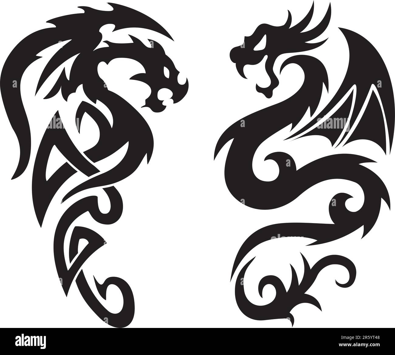 Tribal Asian Dragon Tattoo