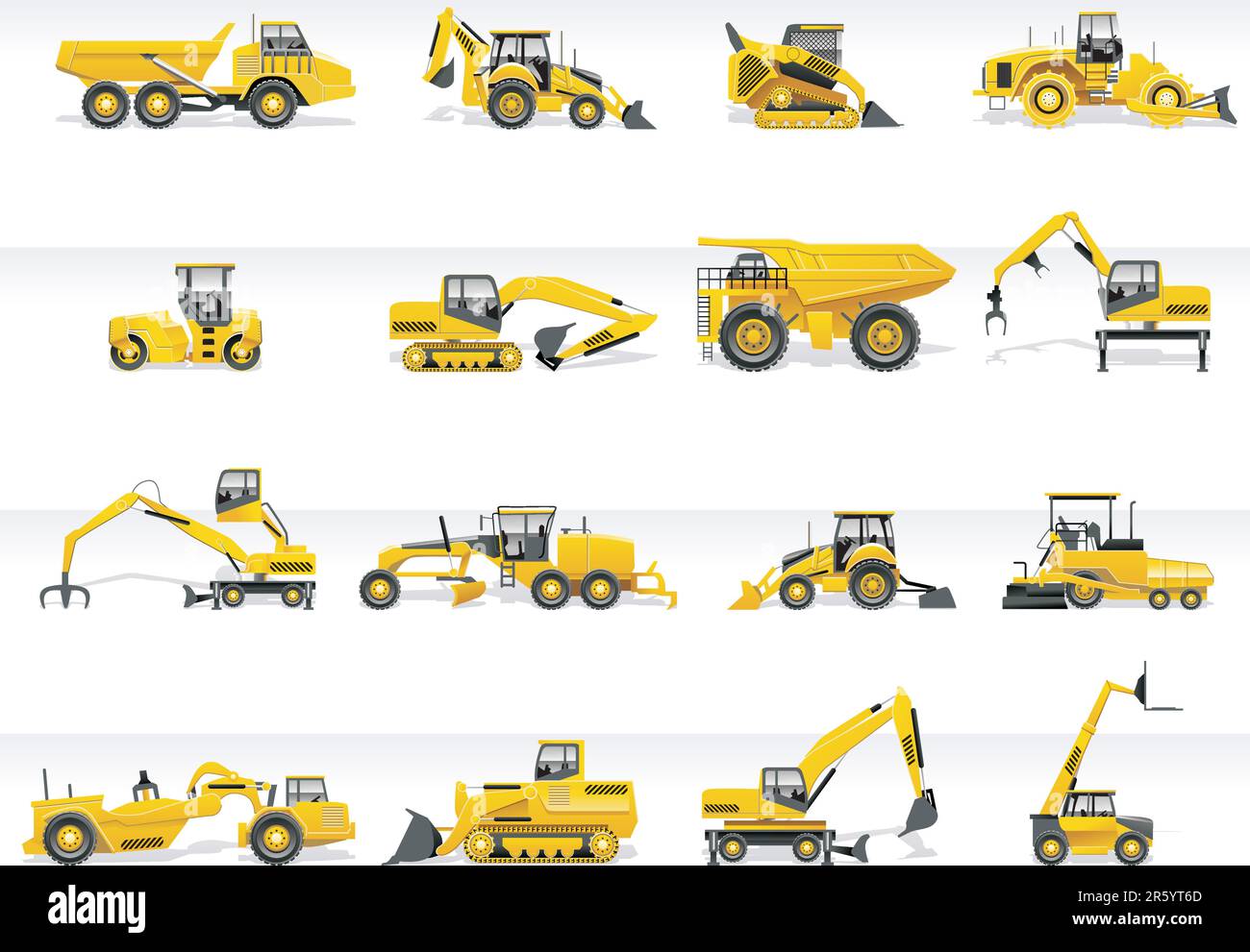 Set of detailed tractors and excavators Stock Vector Image & Art - Alamy