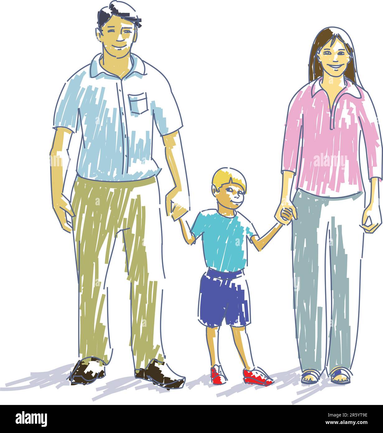 Happy family, parents with child. AI, EPS8 Stock Vector Image & Art - Alamy