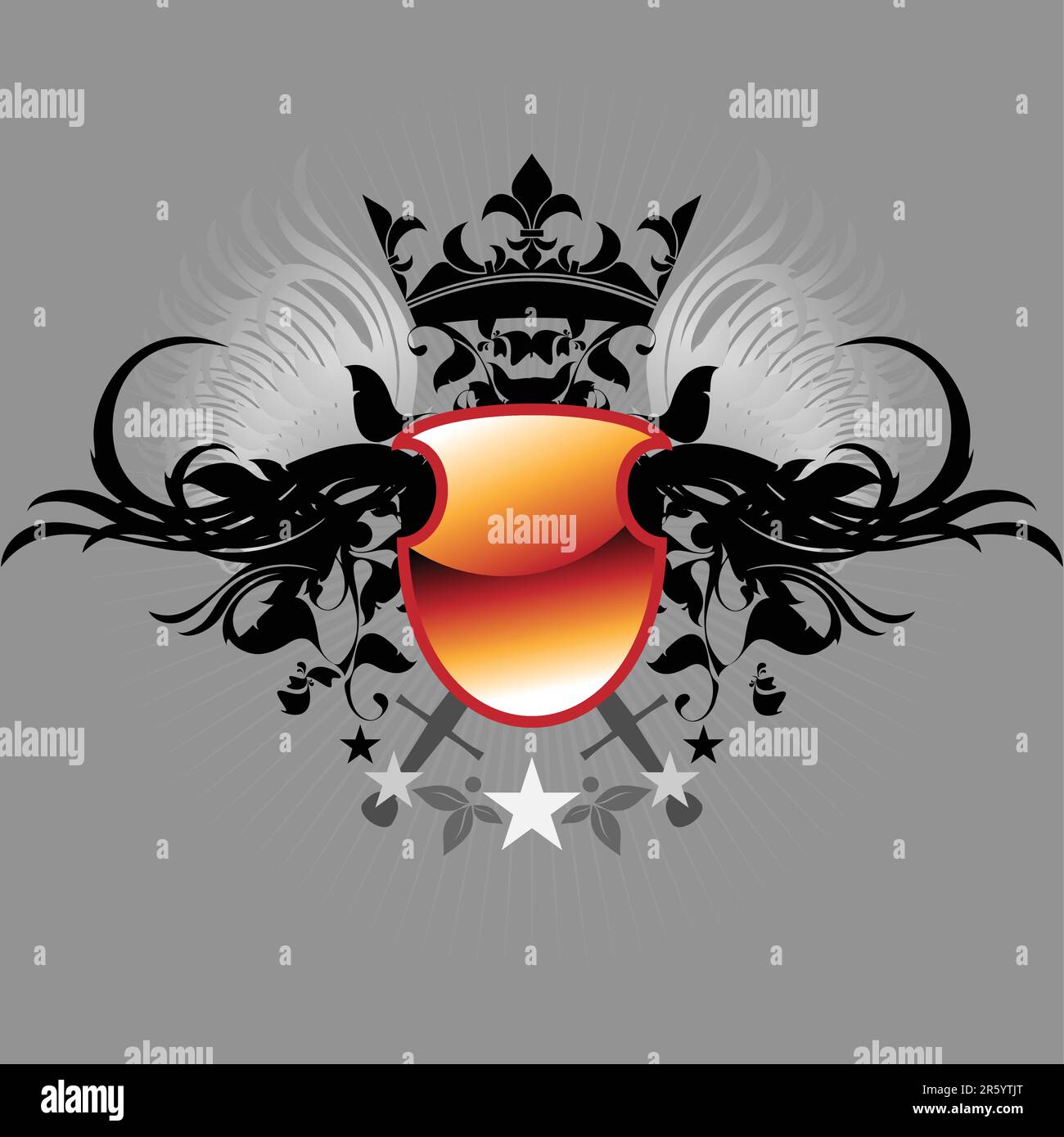 ornamental shield, this illustration may be usefull as designer work ...