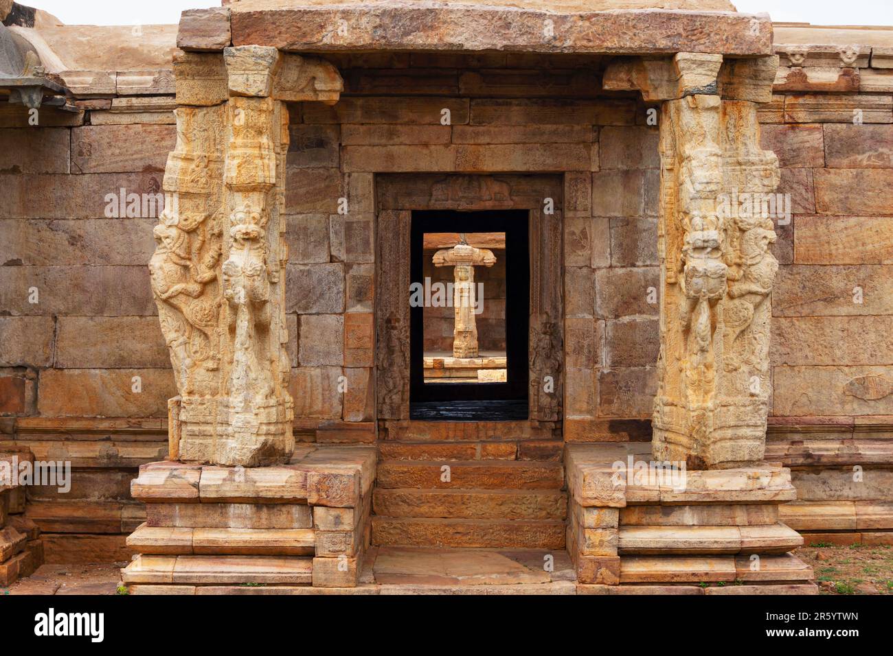 Carved pillars on the Main Garbhagriha of Madhavraya Swamy Temple ...