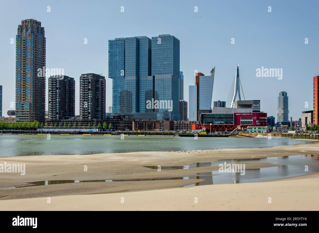 Rotterdam, The Netherlands, June 5, 2023: the towers on Wilhelmina Pier ...