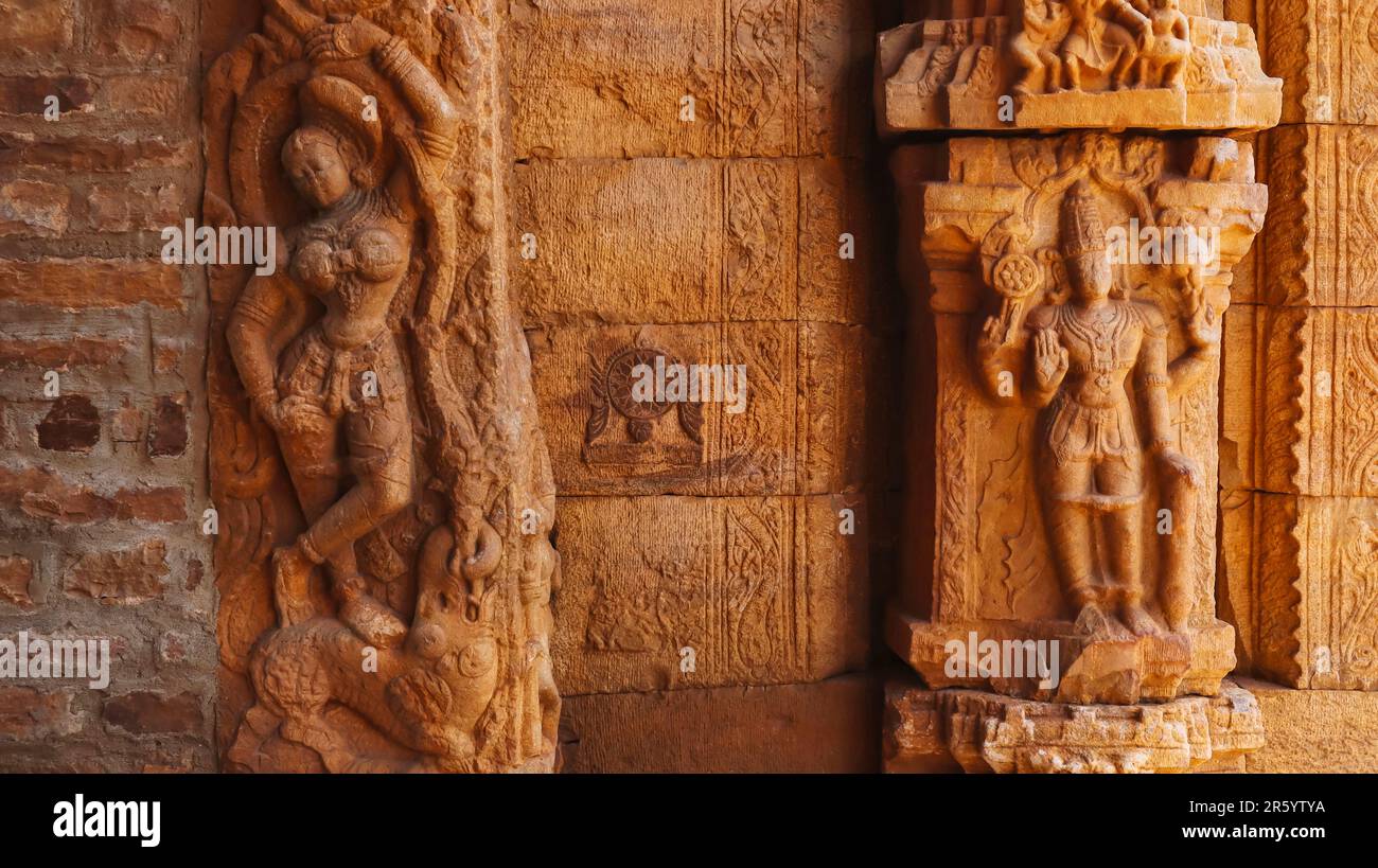 Sculpture of woman and doorkeeper of Lord Vishnu on the entrance of ...