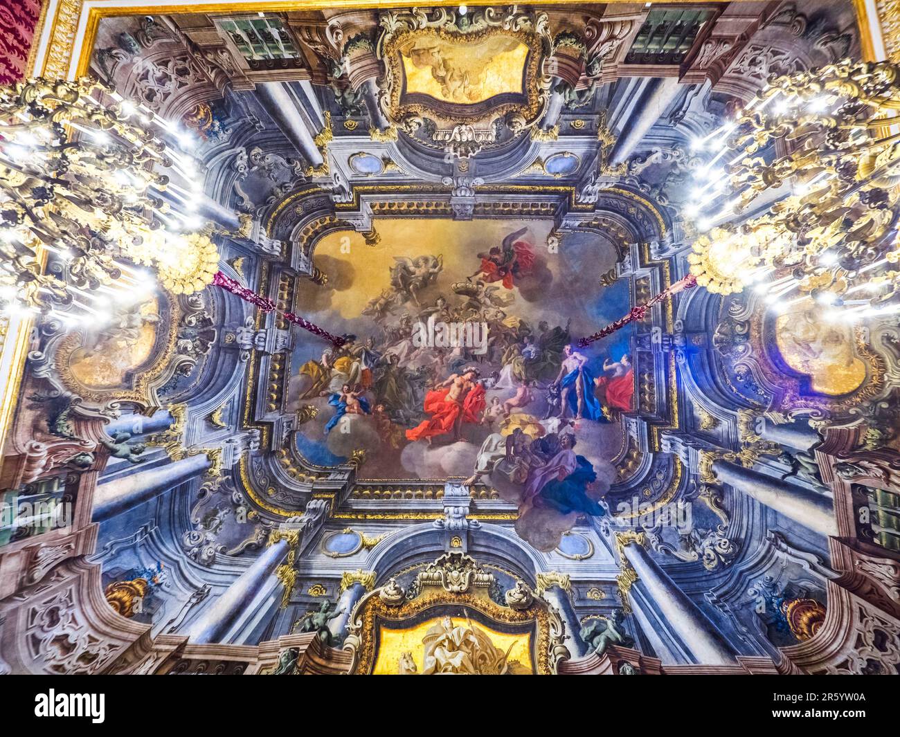 Baroque ceiling depicting the Genius of the Bourbon and the Virtues of ...