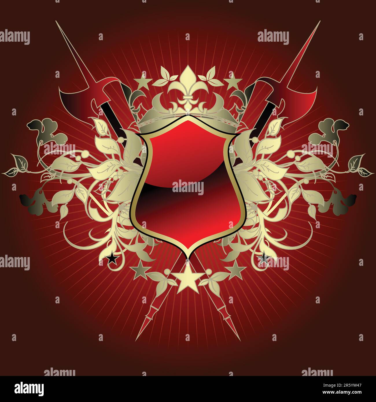 ornamental shield, this illustration may be usefull as designer work ...