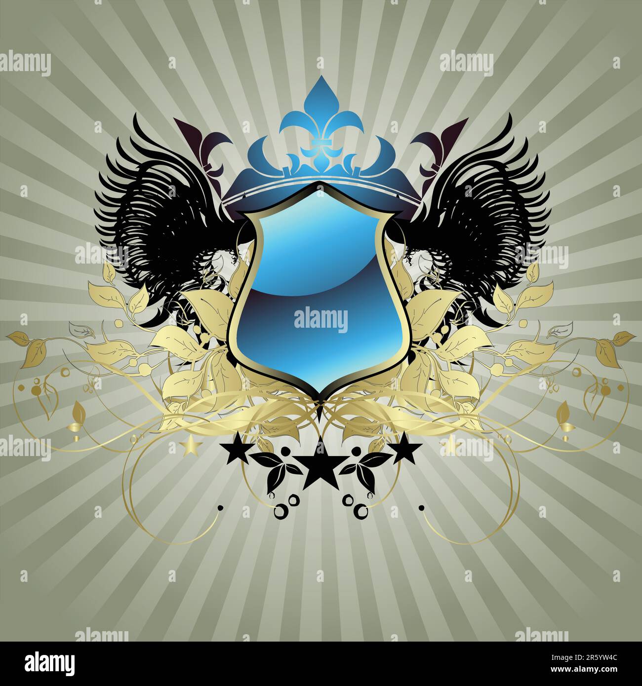 ornamental shield, this illustration may be usefull as designer work ...