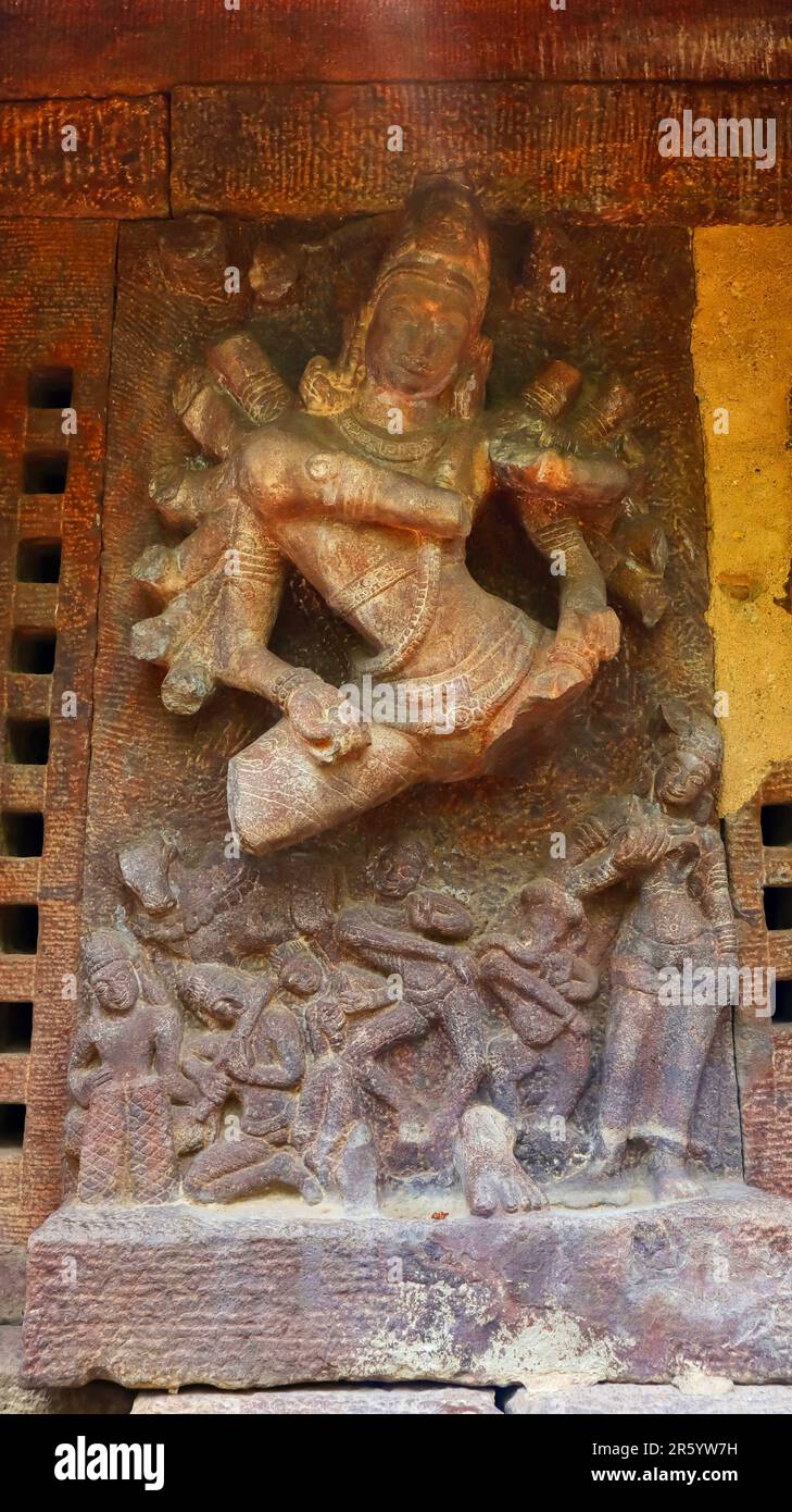 Broken sculpture of Kaal Bhairava on the Bala Brahmeswara temple ...