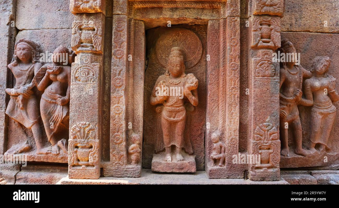 Sculpture of Hindu God and Couples on the Bala Brahmeswara temple ...