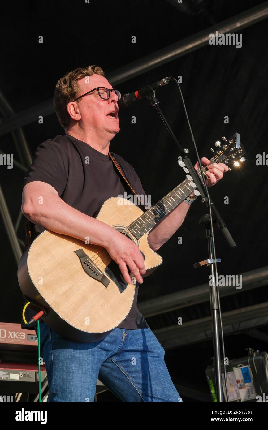 Craig Reid of The Proclaimers performing at Wychwood Festival ...
