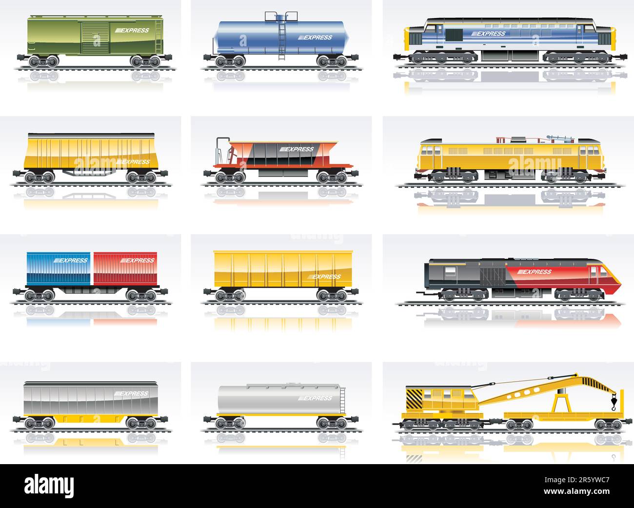 Set of detailed wagons and trains Stock Vector Image & Art - Alamy