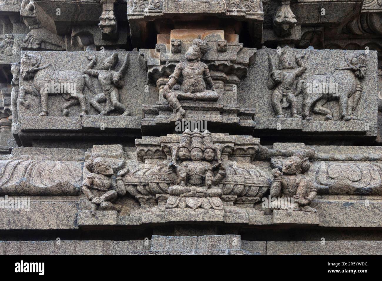 Carved sculptures of Hindu God and Goddess on the Bugga Rmalingeswara ...