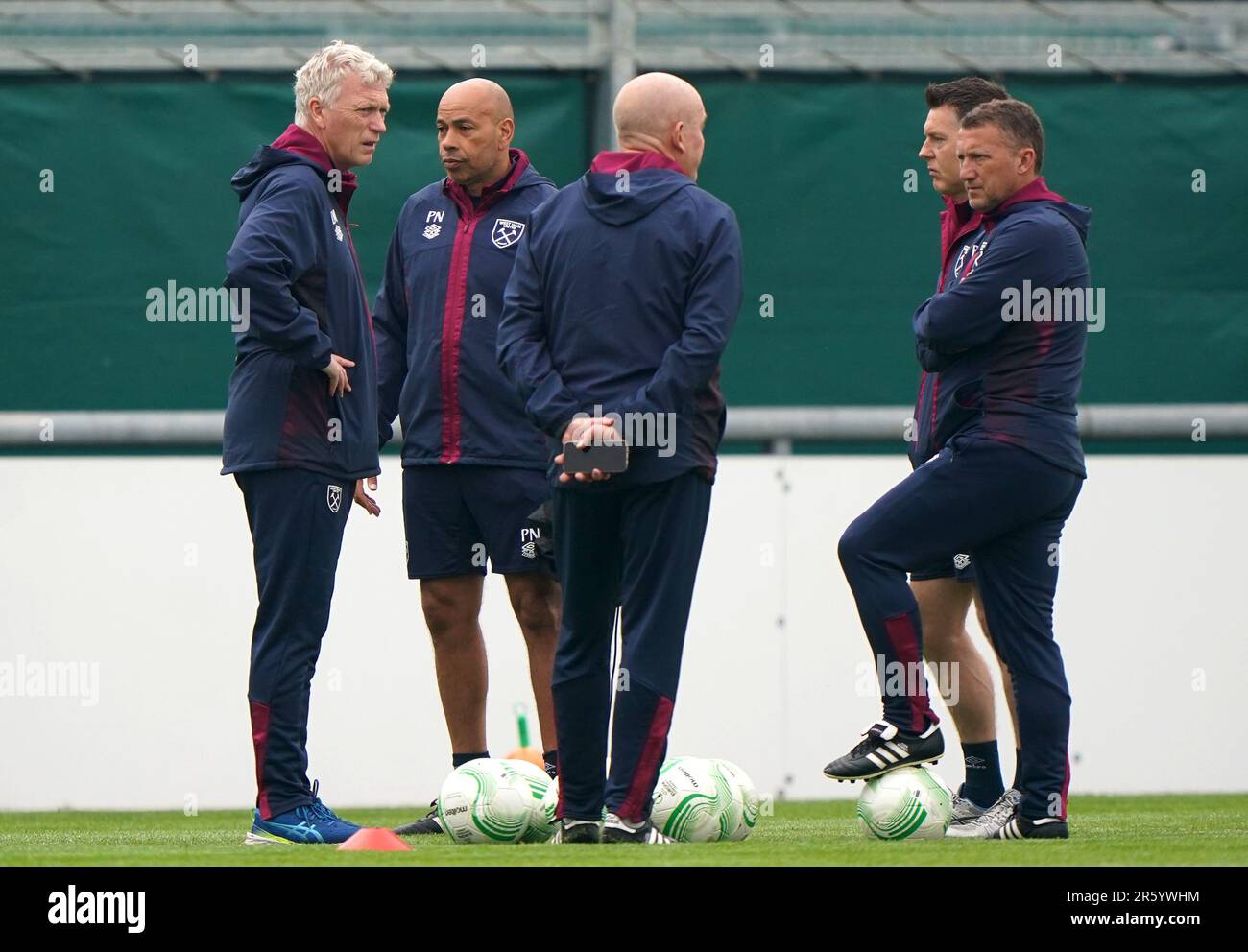 West Ham United manager David Moyes, first team coaches Paul Nevin ...