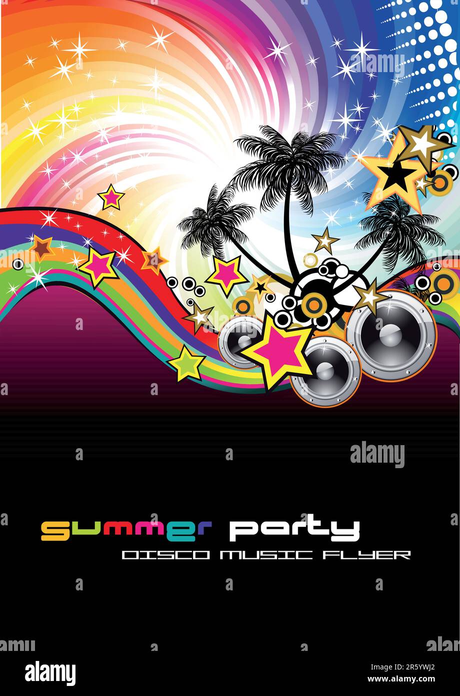Magic Nigh Musical Event Background with Rainbow colorful Background ...