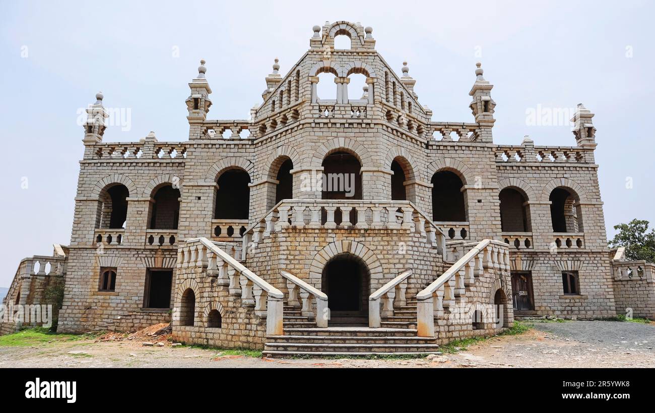 View of Nawab Bungalow, Built in 1865 by Mir Fazal Ali Khan, Nandyal, Andhra Pradesh, India ...