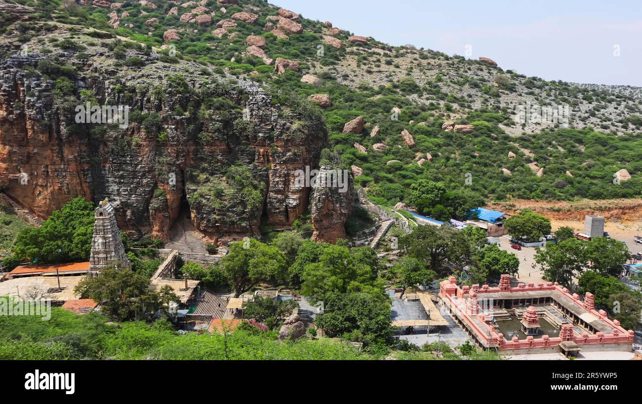 View of Yaganti Temple Campus and Pond, Nandyal, Andhra Pradesh, India ...