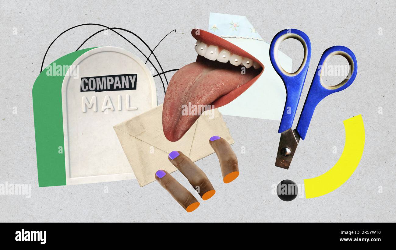 Company mail. Employees working, sending business letter, leading ...