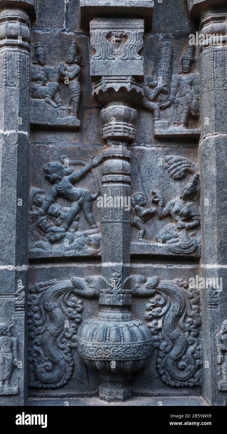 Ancient sculpture on the Temple of Chintala Venkatramana Swamy Temple ...
