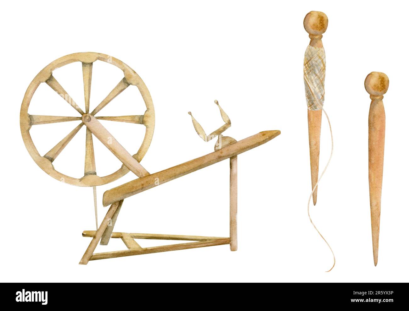 Spinning Wheel Spindle Clipart
