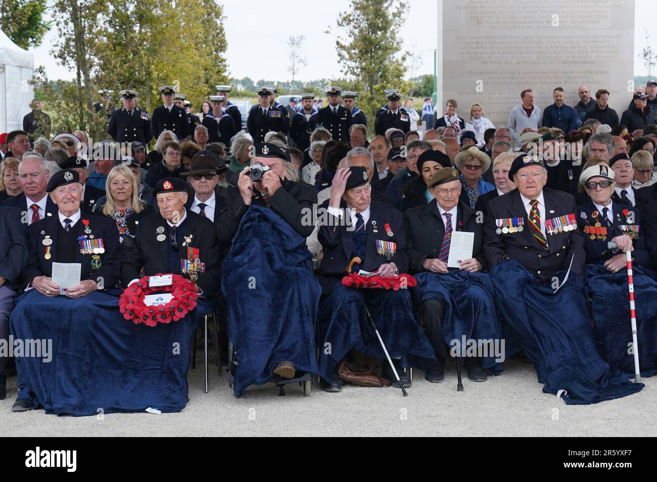 D-Day veterans (left to right) Stan Ford, Jack Quinn, Richard Aldred ...