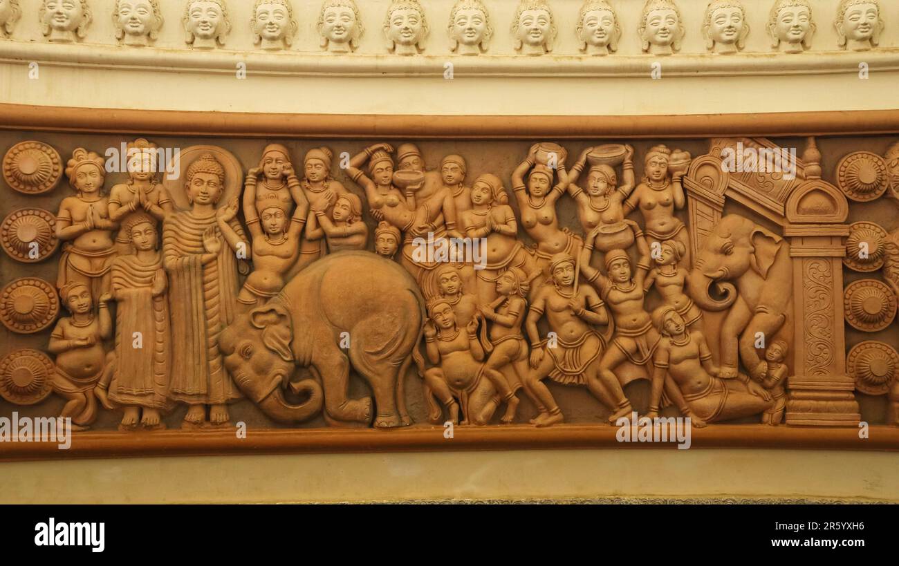 Ancient Stories depicting Lord Buddha's life on the walls of Buddha ...