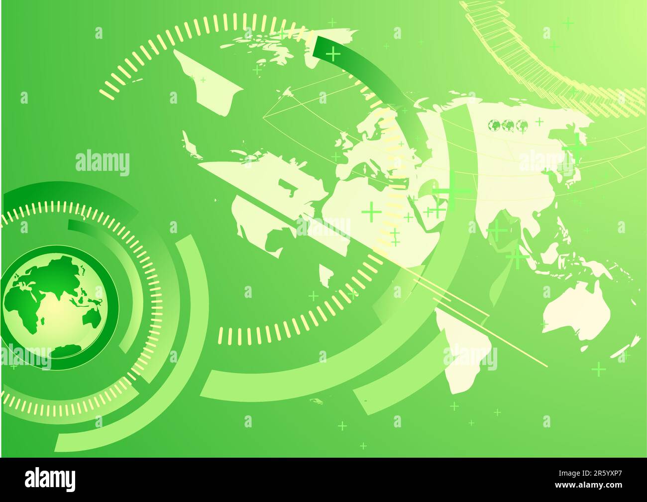 Vector illustration of abstract background with map and circles Stock ...